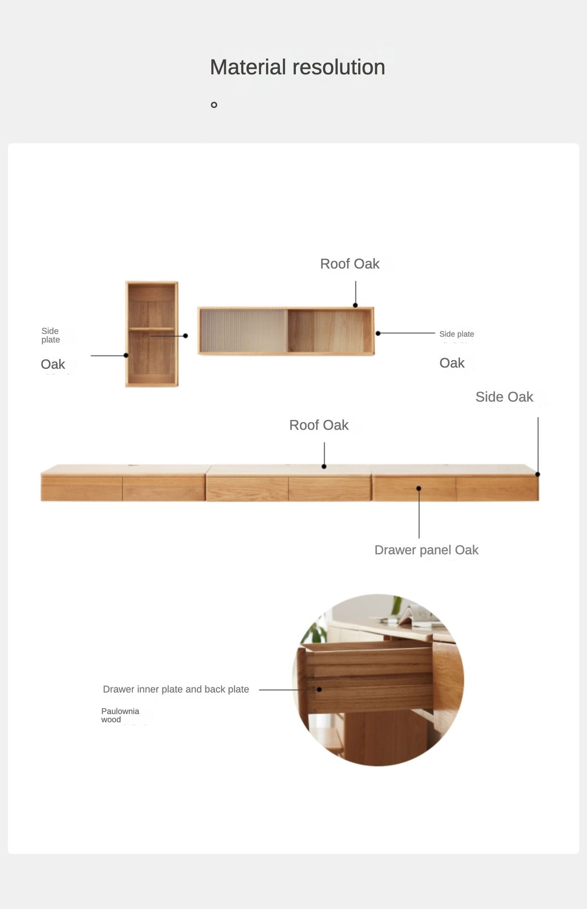 Oak solid wood Hanging office desk