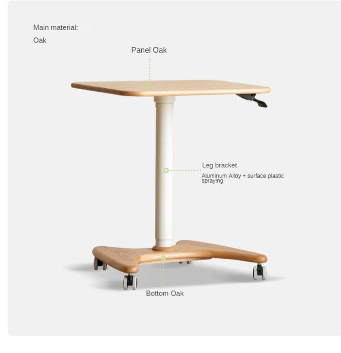 all solid wood desk simple modern lifting study table Nordic oak ...