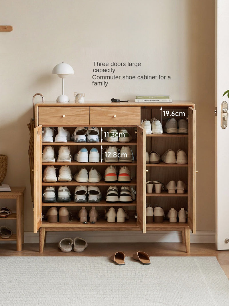Oak Solid Wood Shoe Cabinet