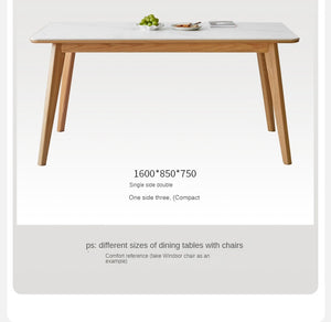 Solid wood dining table modern simple restaurant rock plate dining ...