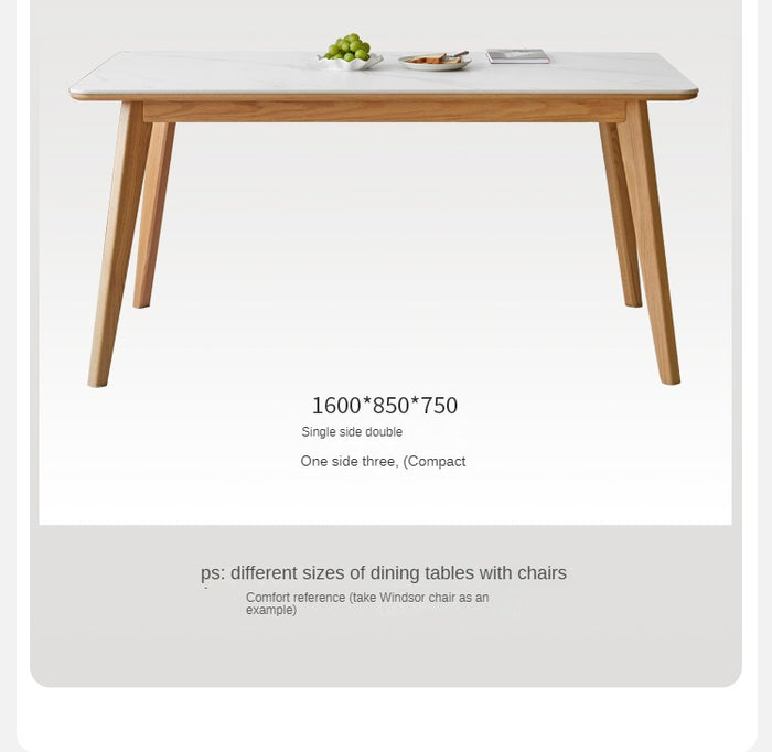 Solid wood dining table modern simple restaurant rock plate dining ...