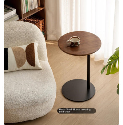 solid wood side a few black walnut creative sofa small round table ...