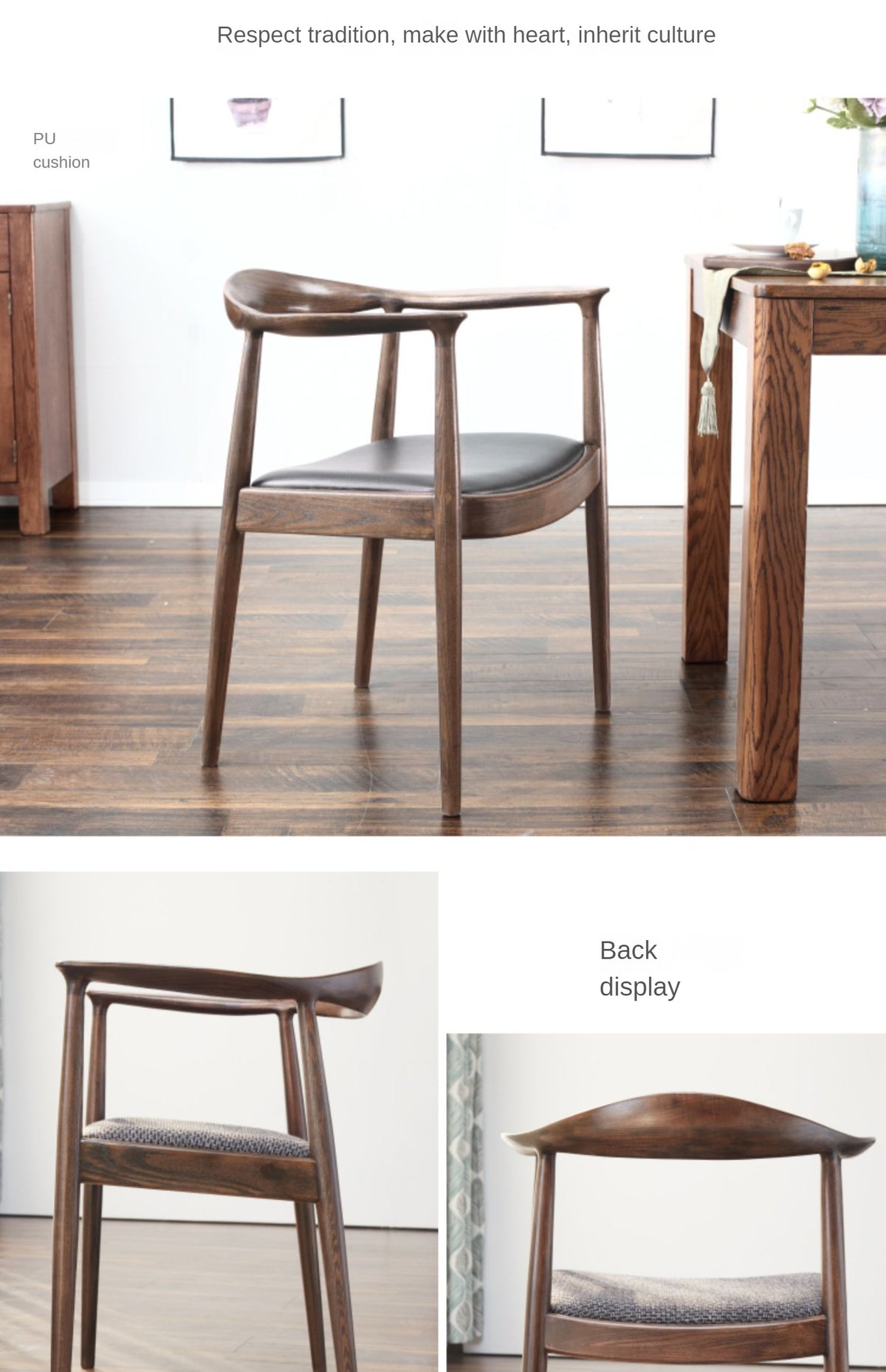 solid wood presidential chair home dining chair ash wood office chair ...