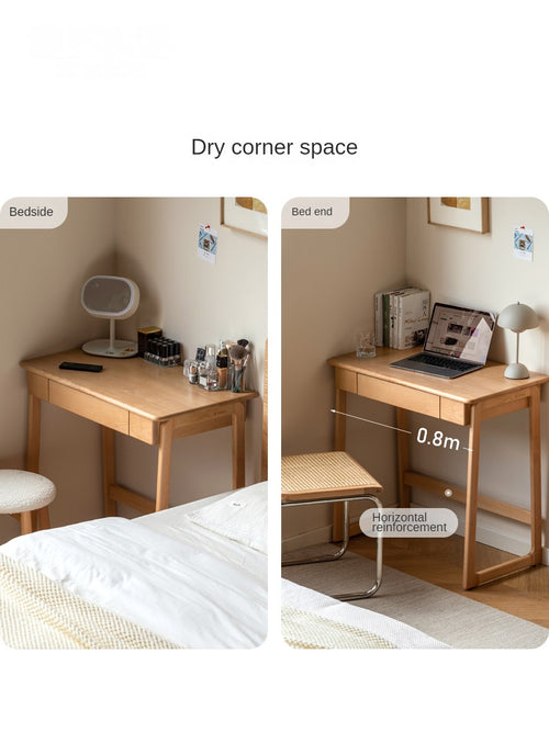 solid wood small desk simple computer desk mouth font leg desk study ...