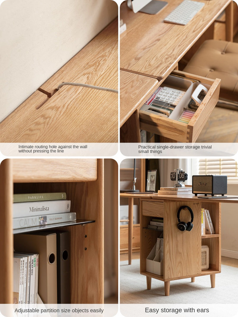 Oak, Solid Rubberwood Double Office Desk
