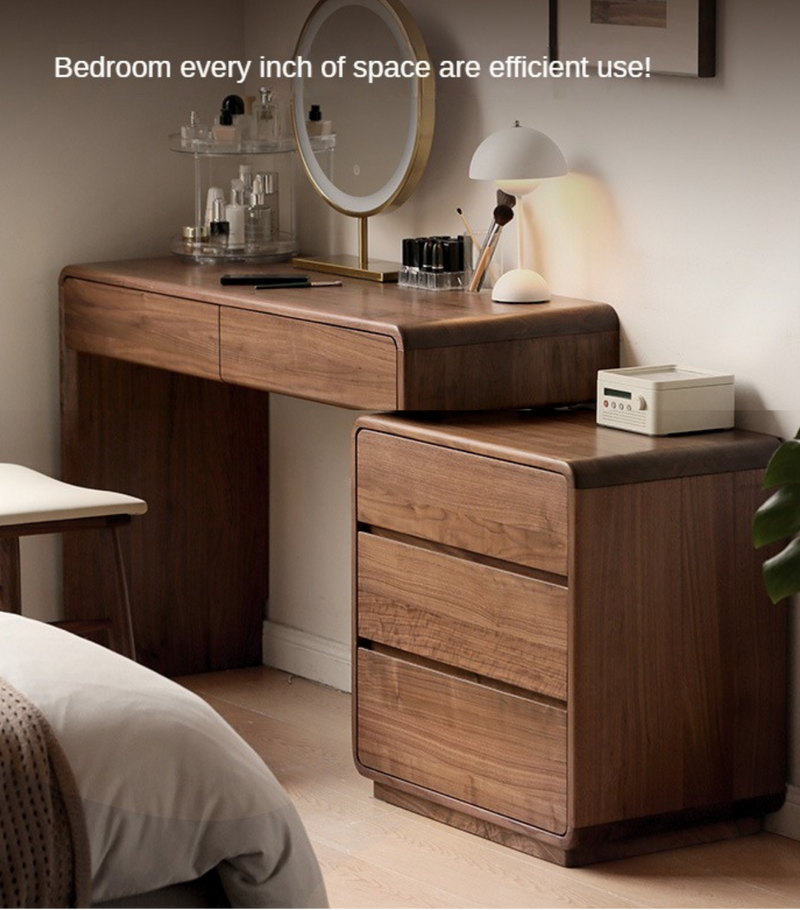 solid wood dressing table chest of drawers simple black walnut ...