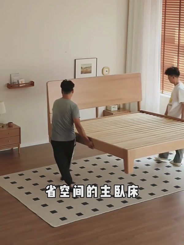 solid wood bed home log style large bed modern simple bedroom large bed ...