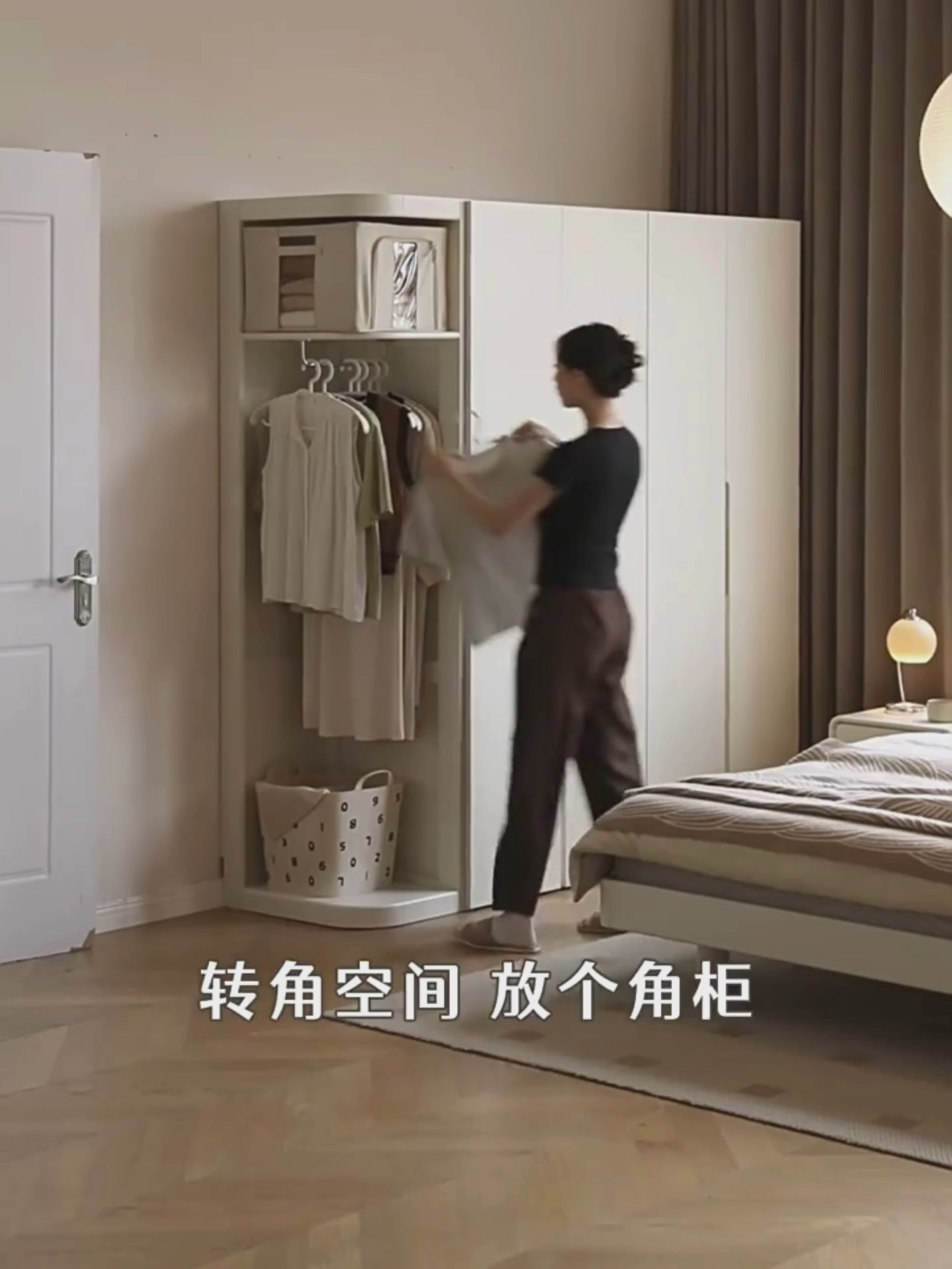 Solid Wood Corner Cabinet, Household White Corner Cabinet, Bedroom ...