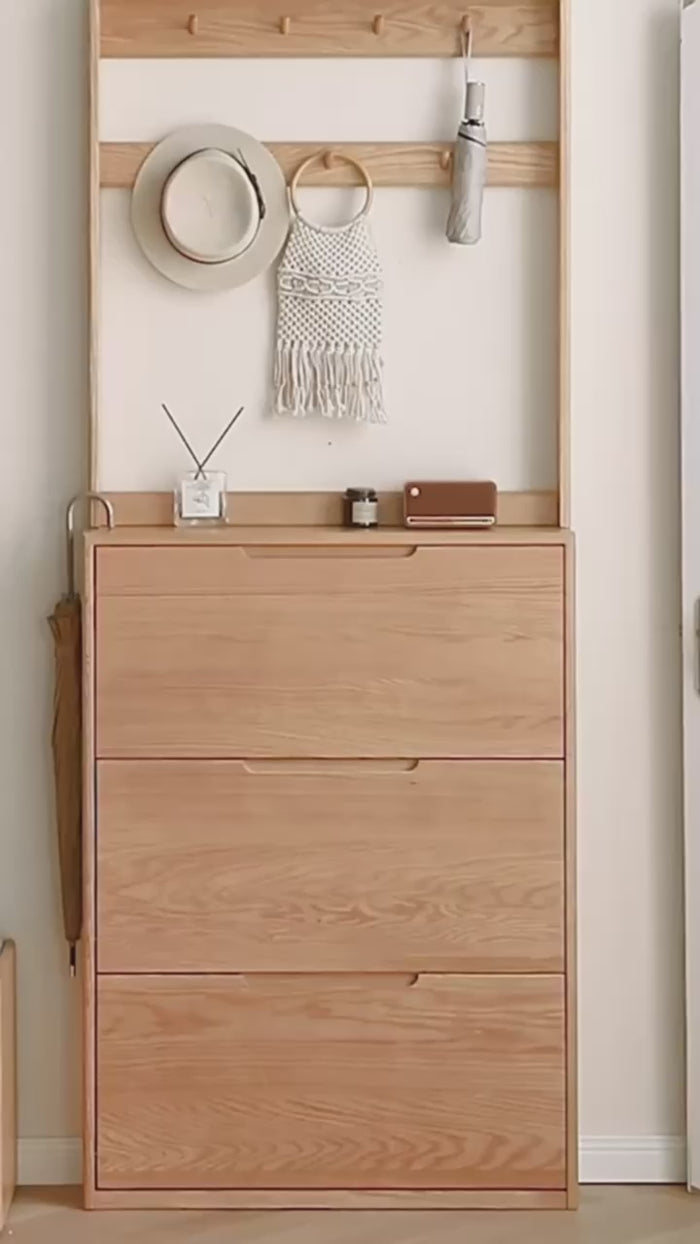 solid wood ultra-thin tipping bucket shoe cabinet home door entry porch ...