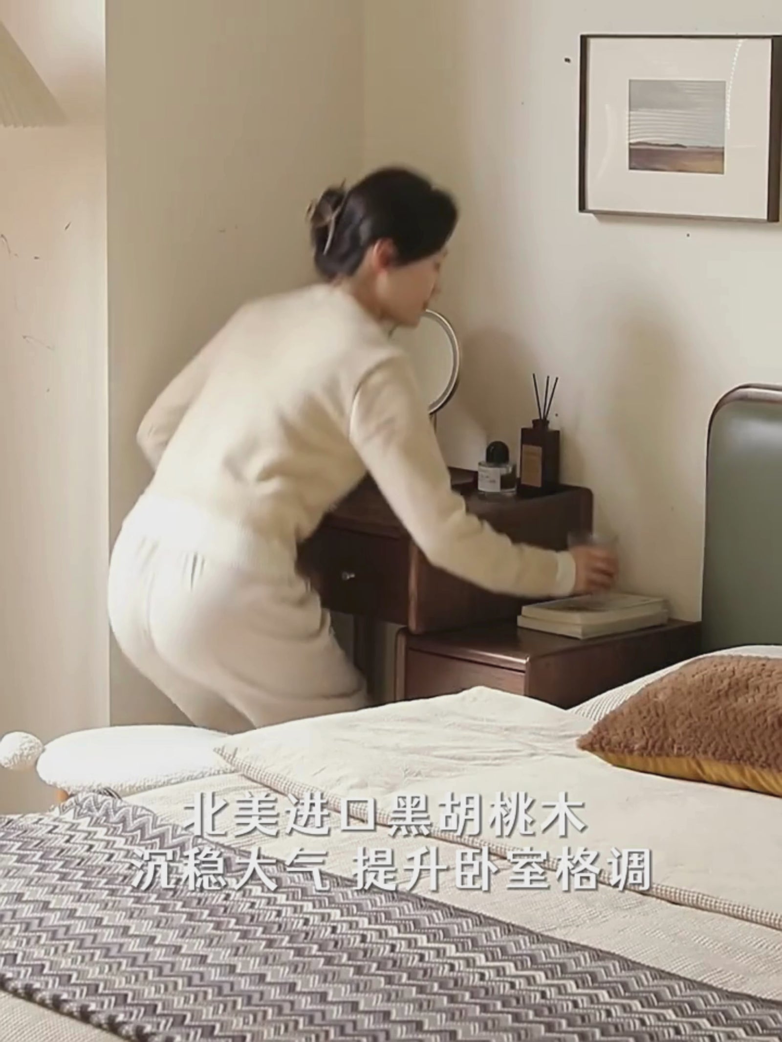 Solid wood dressing table cabinet integrated small apartment telescopic ...