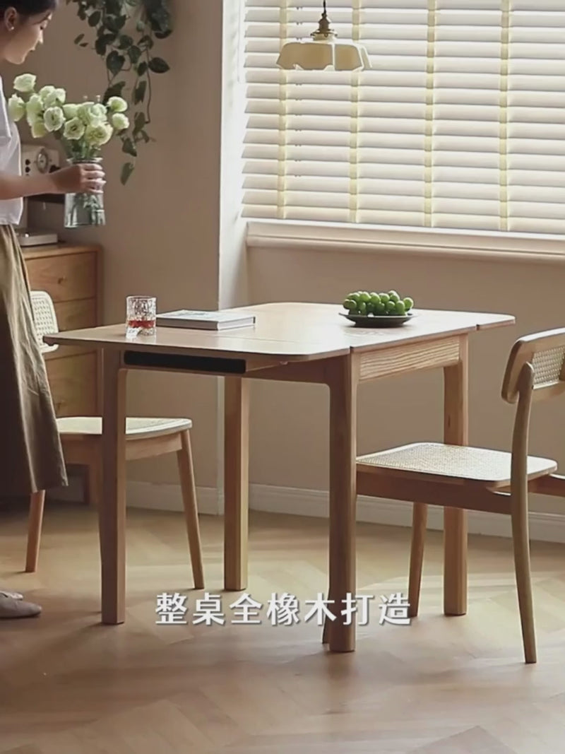 solid wood folding dining table, household dining table, small unit ...