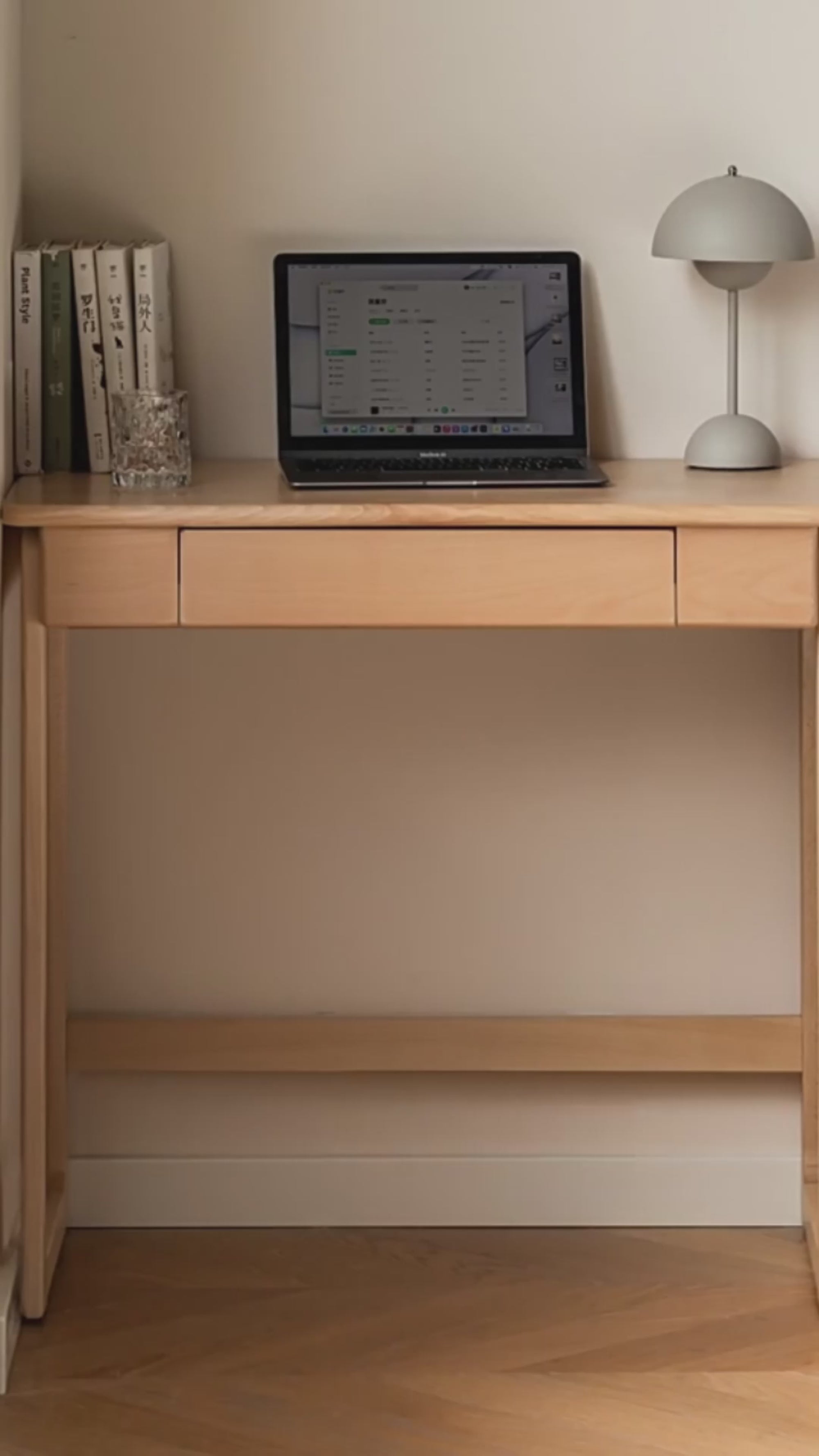 solid wood small desk simple computer desk mouth font leg desk study ...