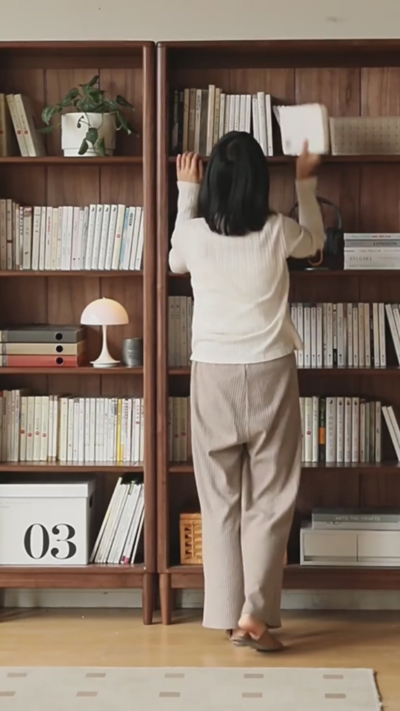 Solid wood study bookcase whole wall free combination bookshelf black ...