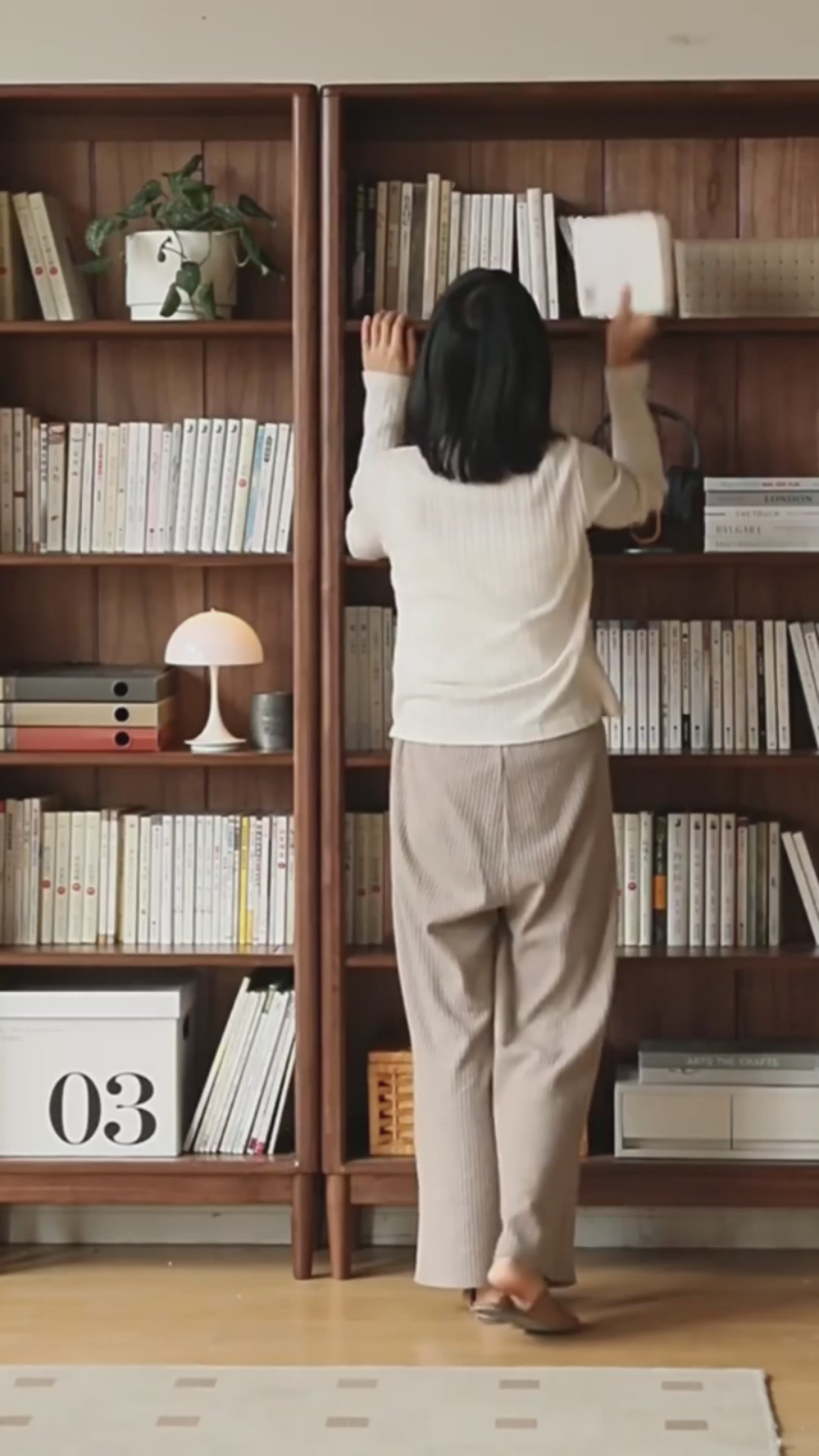 Solid wood study bookcase whole wall free combination bookshelf black ...