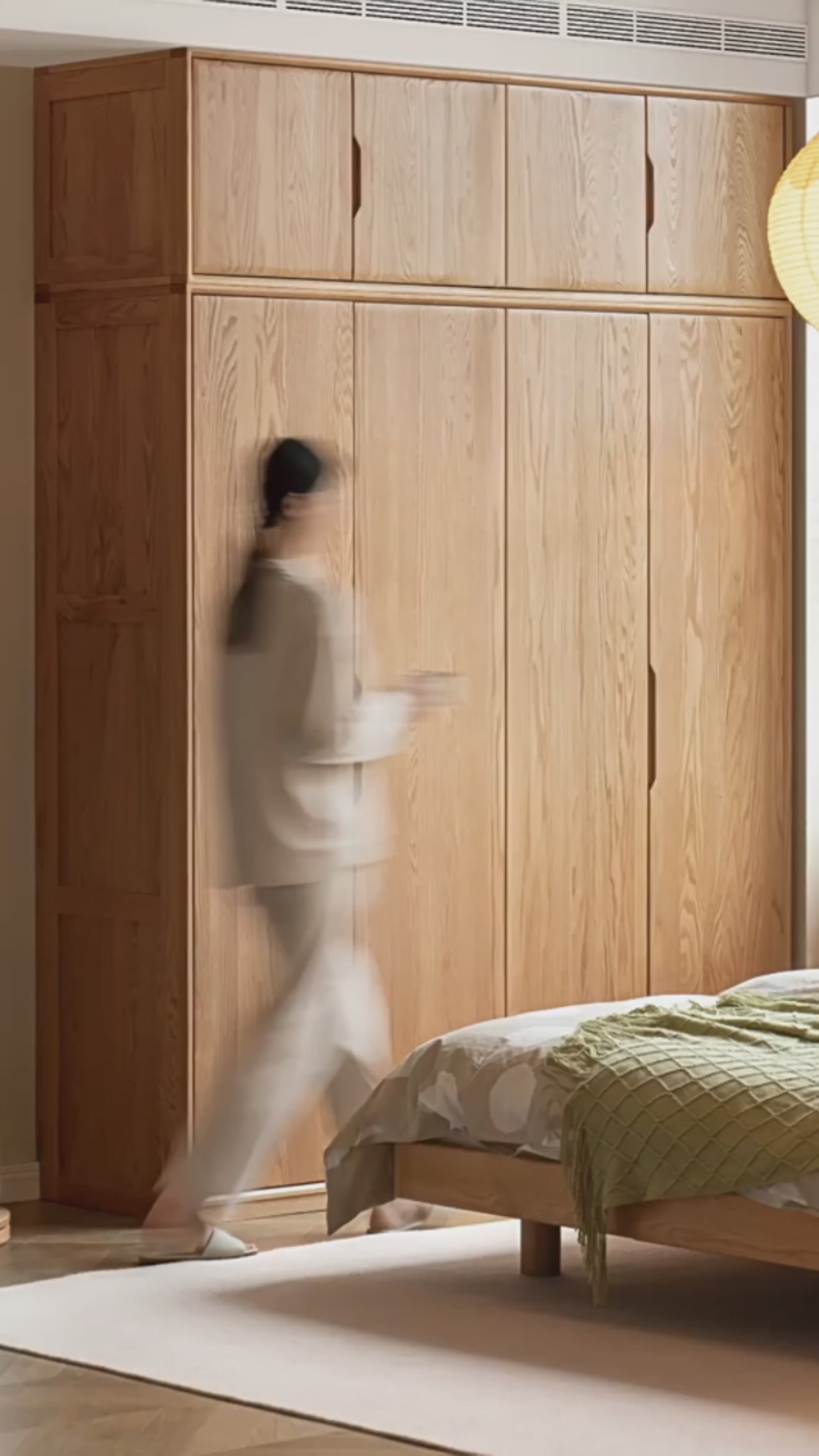 Oak, Ash Solid Wood minimalist Wardrobe
