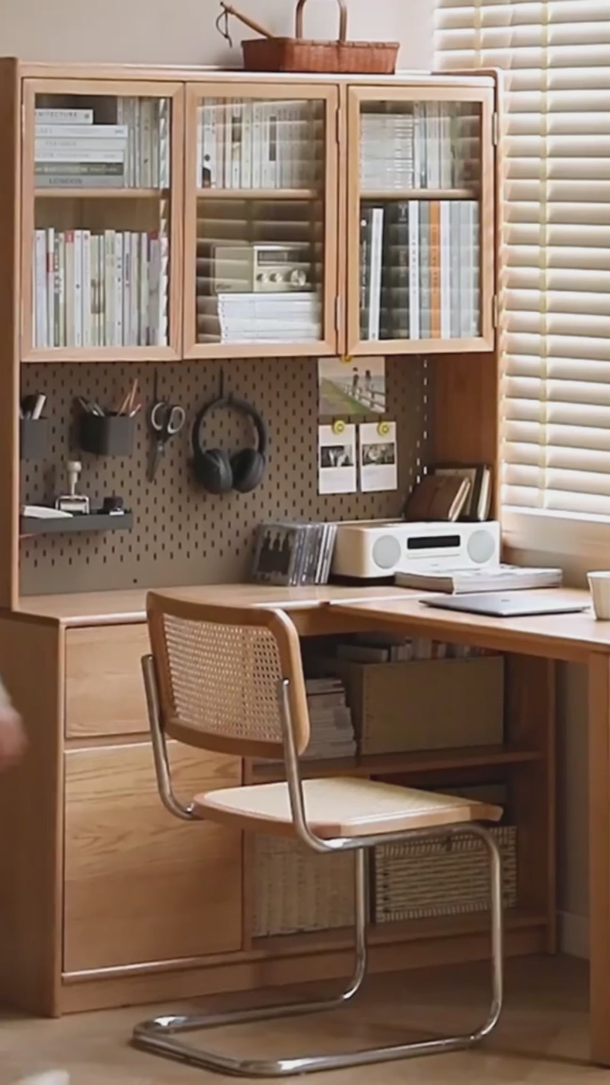 Solid Wood Desk Bookcase Integrated Corner Table Study Home Study Table ...