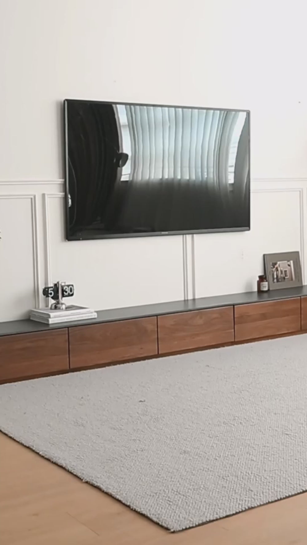 Black Walnut, Catalpa Solid Wood TV Stand Rock Slab