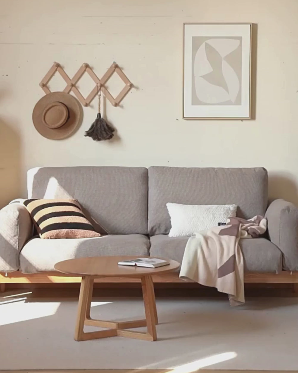 all solid wood sofa modern simple living room straight sofa oak small ...