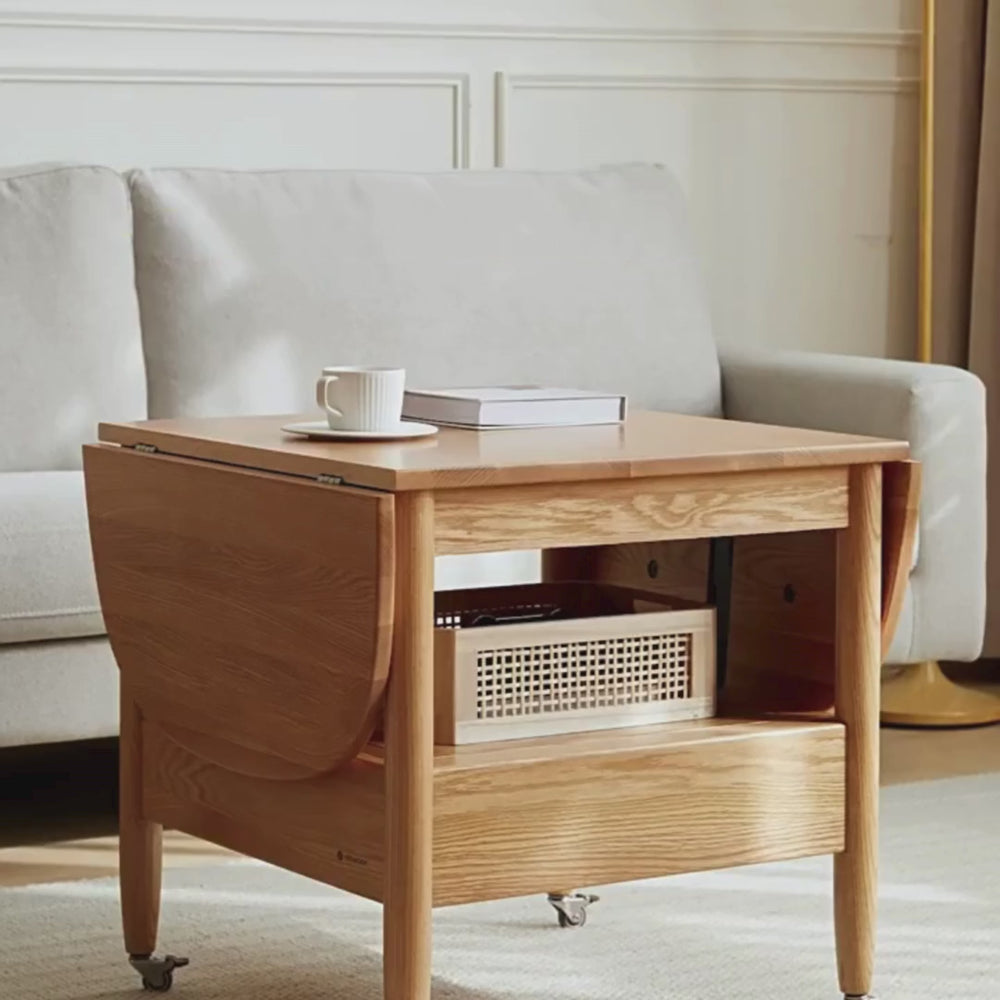 solid wood coffee table modern minimalist oak foldable mobile tea table ...
