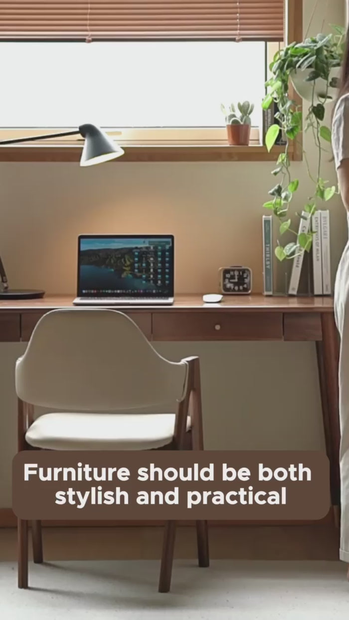 solid wood desk simple modern study desk North American black walnut ...