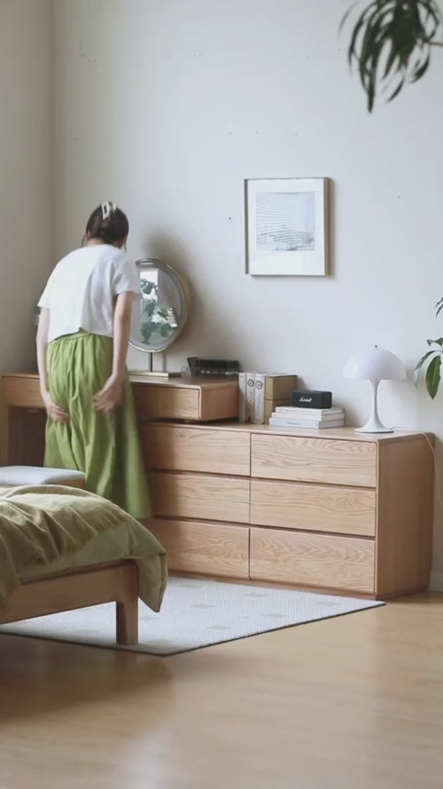 solid wood dressing table bedroom oak cupboard dressing table one-piece ...