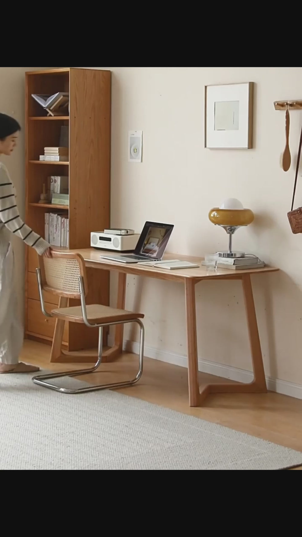 solid wood large desk simple oak wall desk study rectangular table home ...