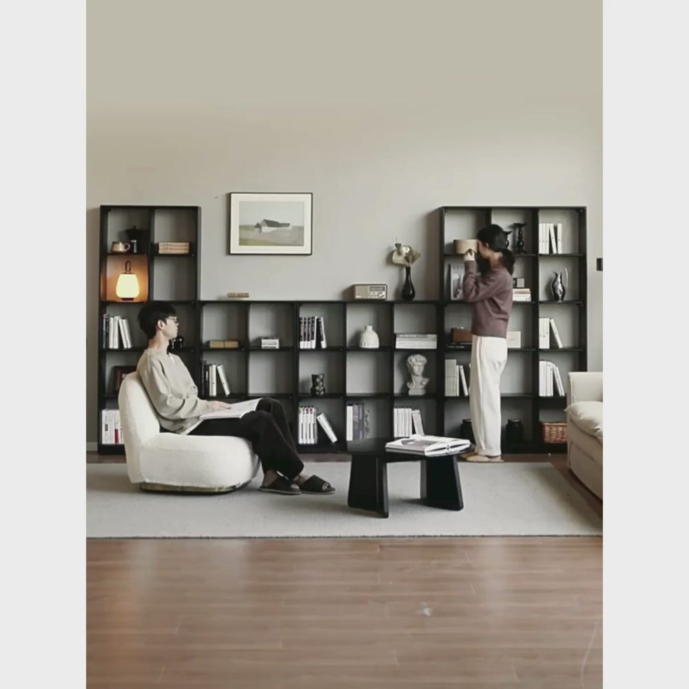 solid wood bookcase rack free combination lattice cabinet modern simple ...