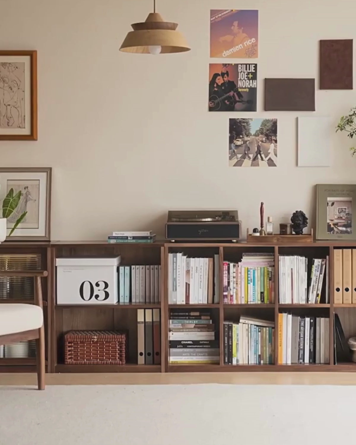 Solid wood combination bookcase rack black walnut modern simple storage ...