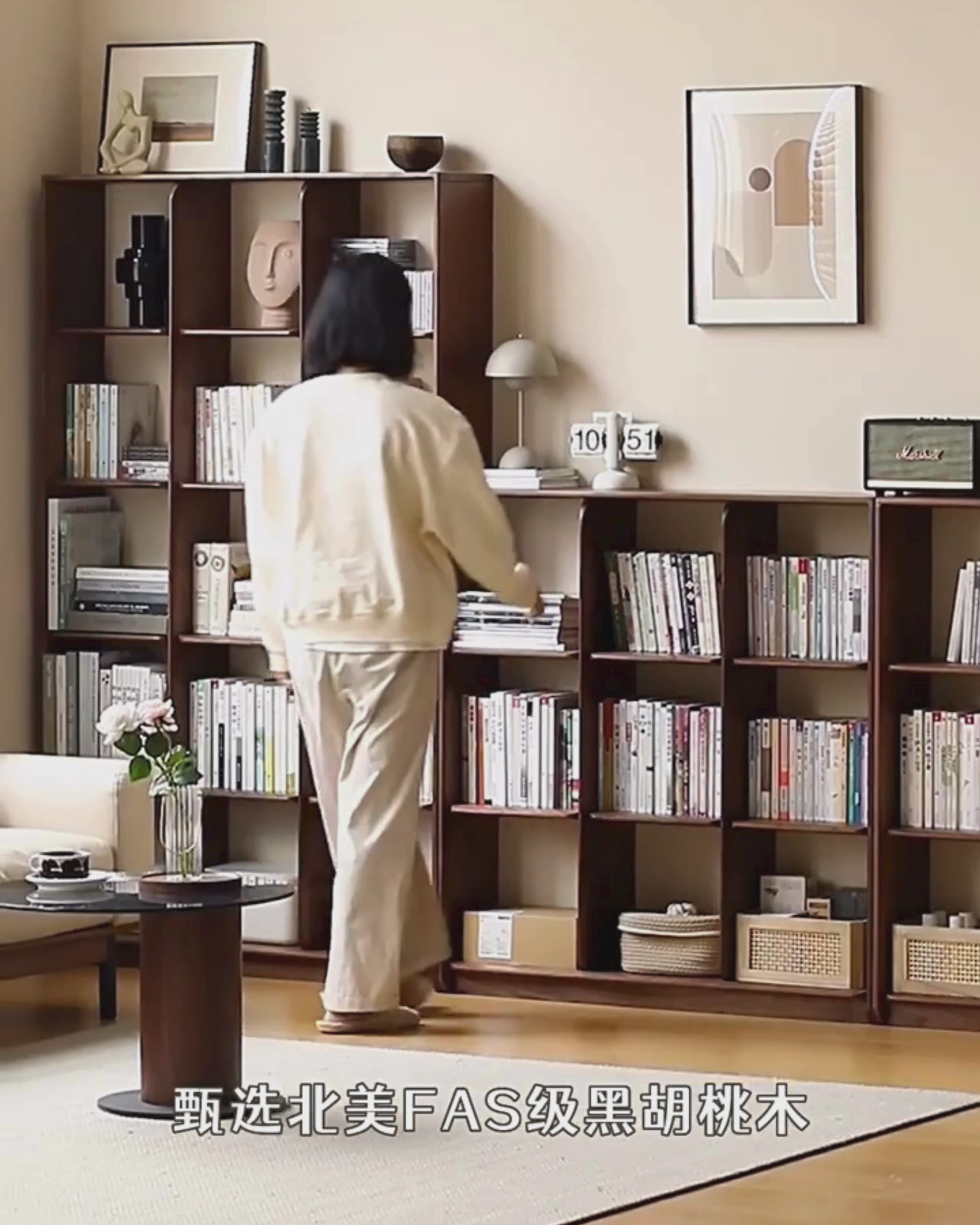 solid wood bookshelf shelf free combination lattice cabinet floor ...