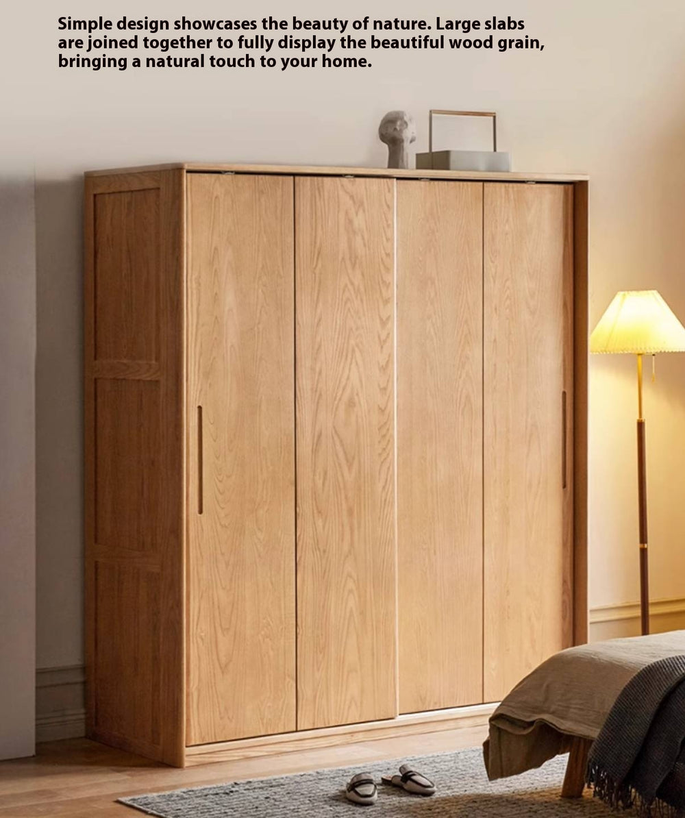 Oak, Ash, Manchurian Ash Solid Wood Wardrobe With Sliding Doors.