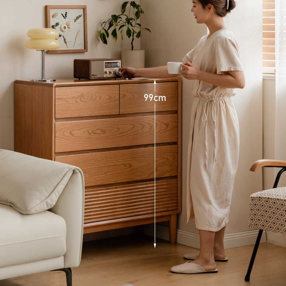 Solid Wood Bucket Cabinet Cherry Vintage Five Bucket Cabinet Bedroom ...