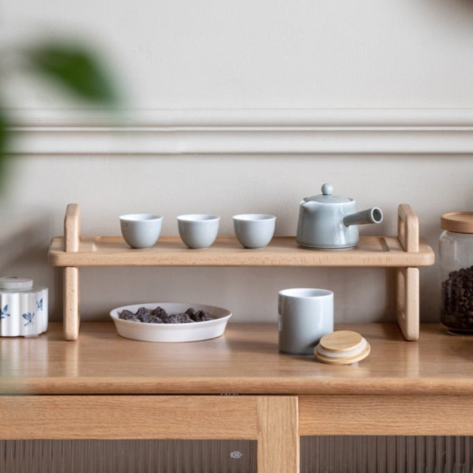 solid wood shelf desktop storage rack computer heightened display stand ...