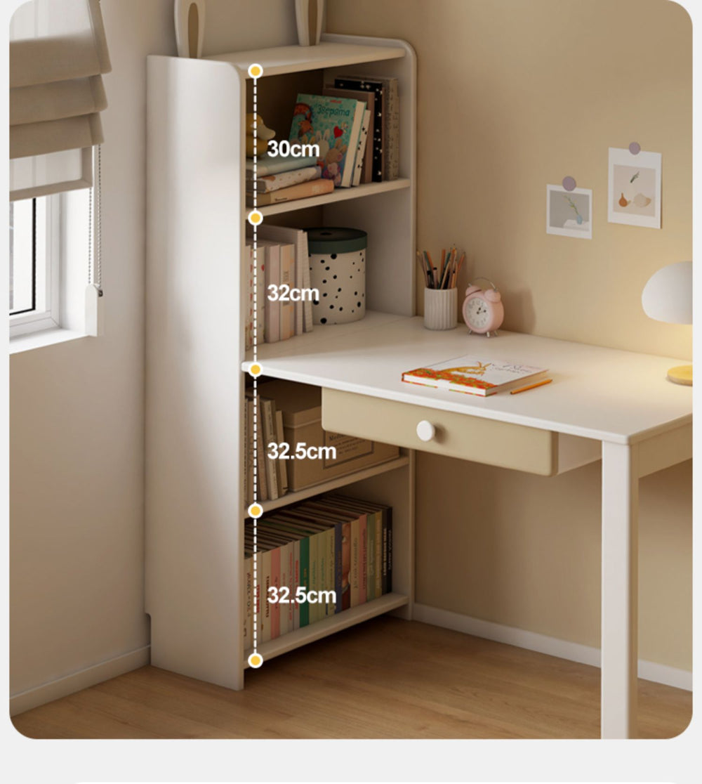 Desk Bookcase Combination Beech Solid Wood"