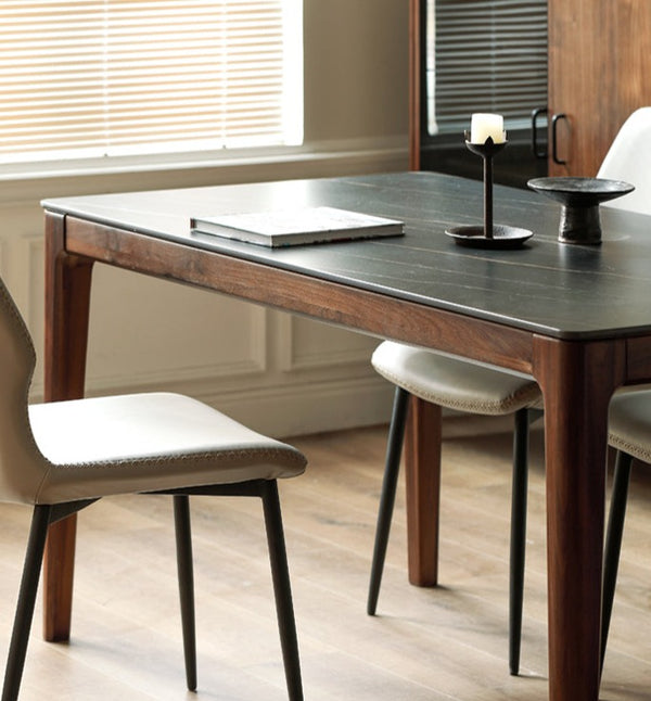 solid wood dining table black walnut Nordic dining table simple modern ...