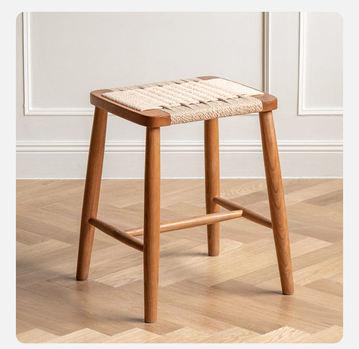 solid wood stool home restaurant rectangular small bench Japanese style ...