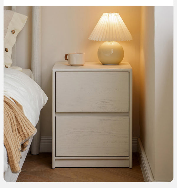 solid wood two-drawing bedside table simple floor-to-ceiling bedside ...