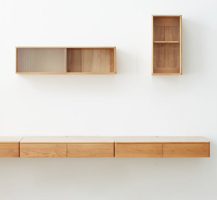 Hanging office desk Oak solid wood-