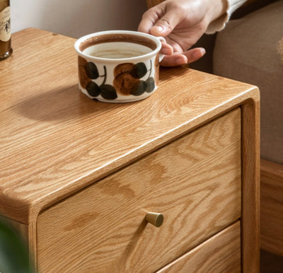Beech, Oak solid wood Nightstand: