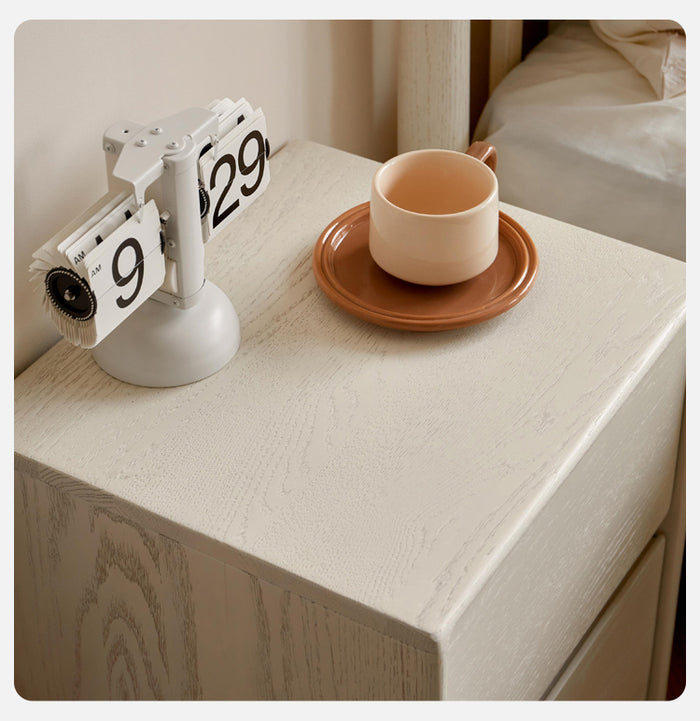 solid wood two-drawing bedside table simple floor-to-ceiling bedside ...
