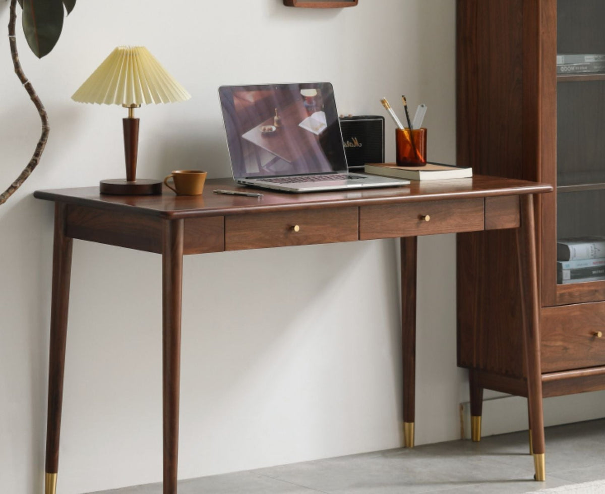solid wood desk simple modern study desk North American black walnut ...