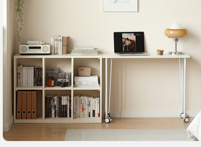 solid wood bookcase cream wind shelf modern minimalist white display ...
