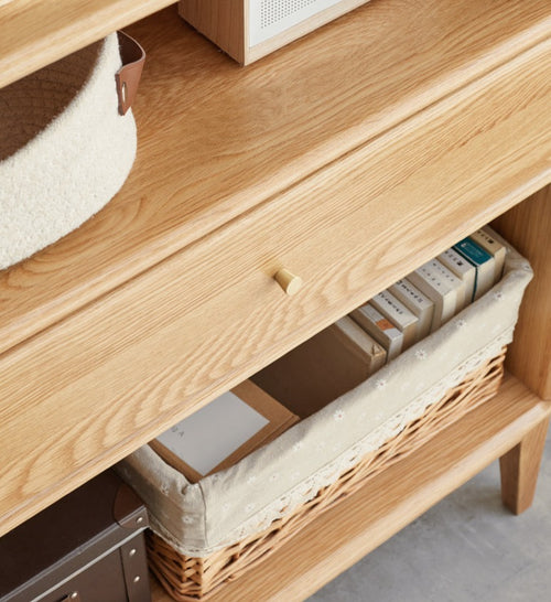 Oak Solid Wood Bookcase Bookshelf