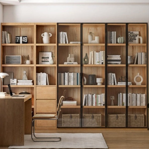 Ash Solid Wood Combination Bookcase Bookshelf