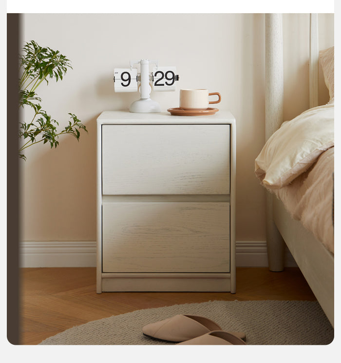 solid wood two-drawing bedside table simple floor-to-ceiling bedside ...