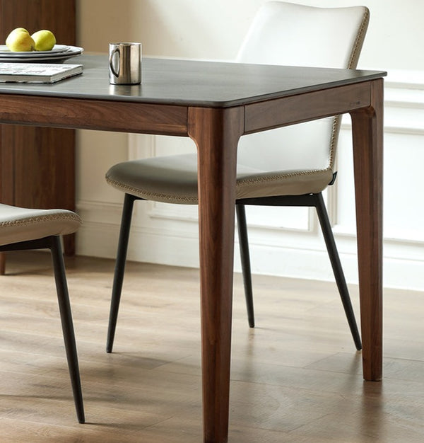solid wood dining table black walnut Nordic dining table simple modern ...