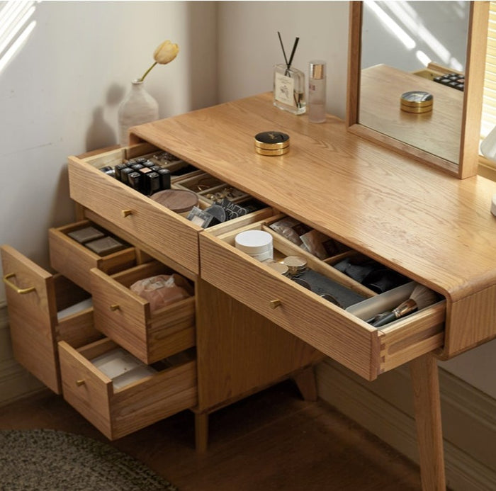 Oak solid wood Telescopic Dressing table cabinet: