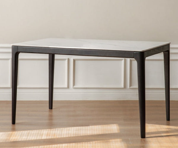 Oak Solid Wood, Solid RubberWood Dining Table Rock Slab Surface