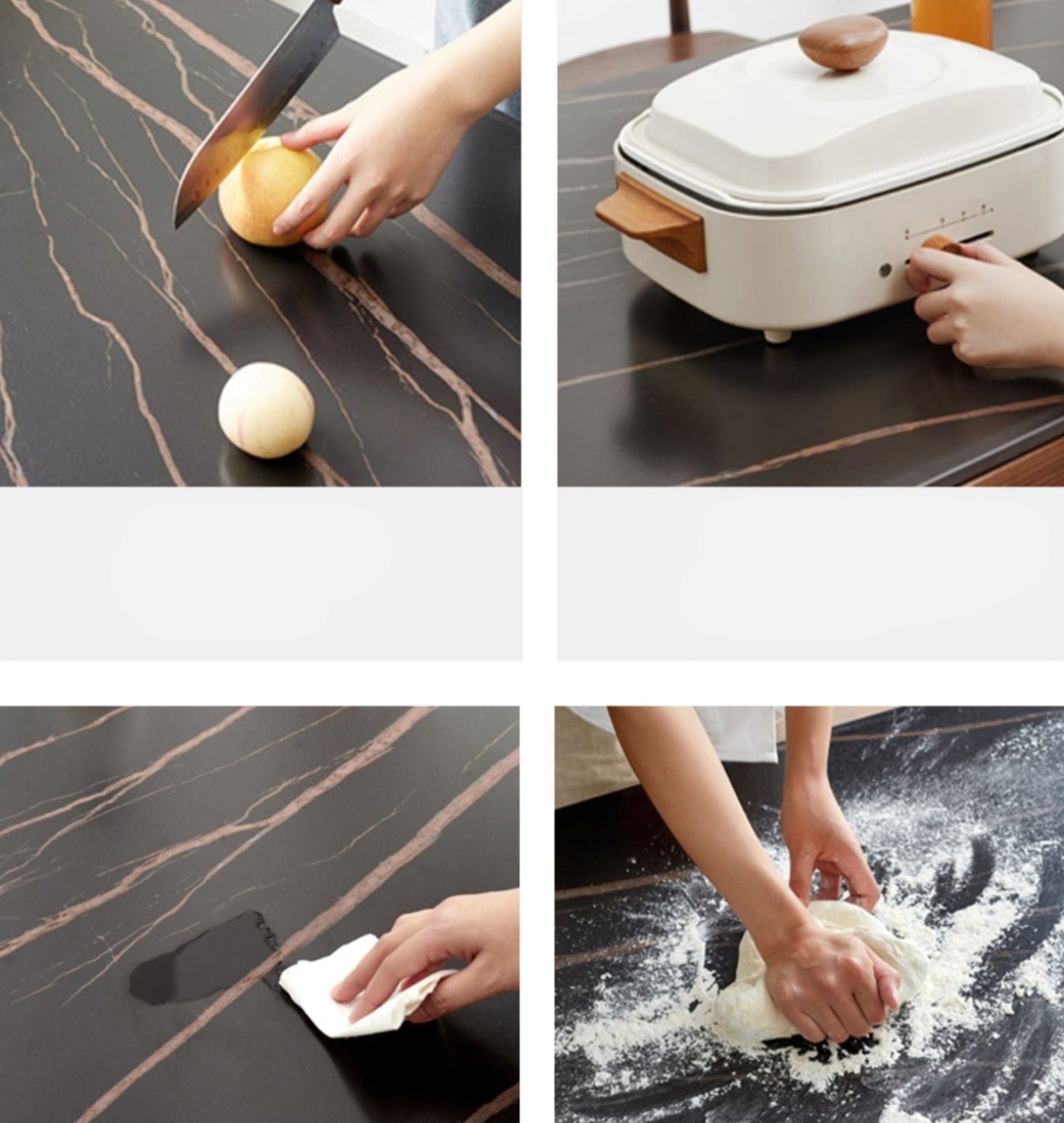 Slate top dining table Black walnut solid wood"