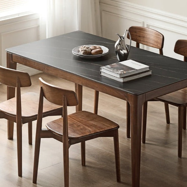 solid wood dining table black walnut Nordic dining table simple modern ...